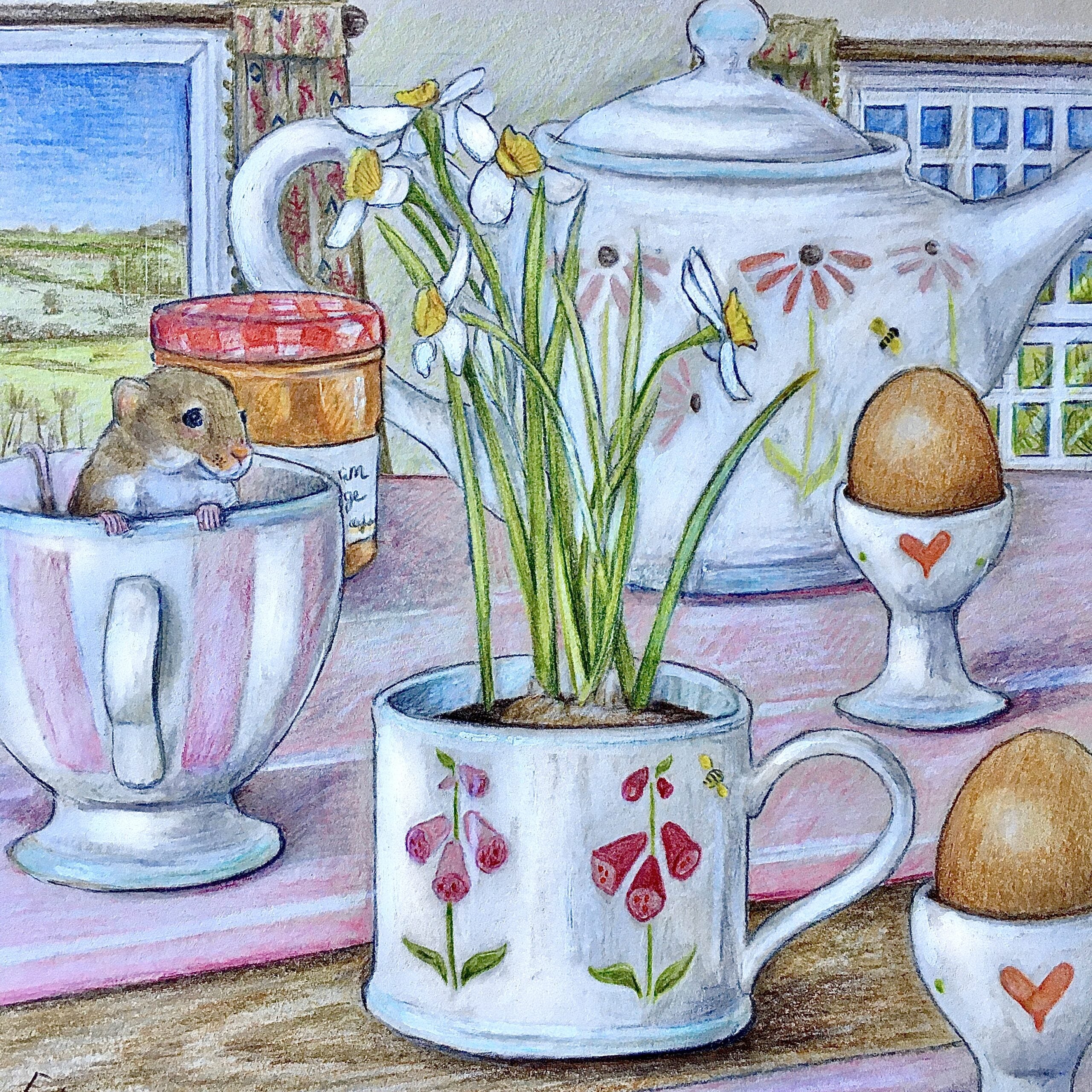 Susie Watson Spring Garden Breakfast – Emily Duffin Country Illustrations